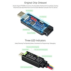 waveshare Industrial USB to TTL Converter with Original FT232RNL Onboard and Multi Protection Circuits Support Multi Systems Support Win7/8/8.1/10/11, Mac, Linux, Android, Wince