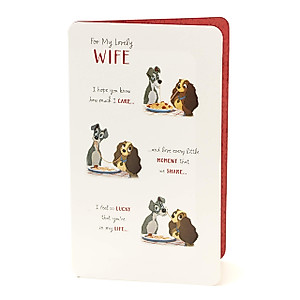 UK Greetings Wife Birthday Card - Birthday Card for Her - Disney Birthday Card for Wife - Lady and the Tramp Card for Wife
