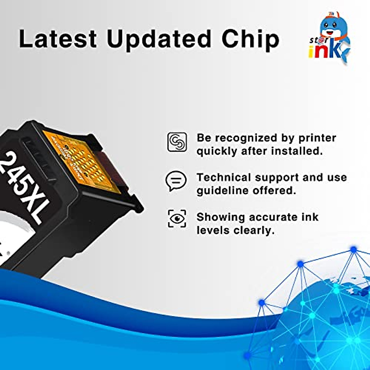 st@r ink 245XL 246XL Ink Cartridges | Remanufactured Replacement for Canon 245 246 for Pixma MX490 MX492 MG2522 TS3322 TR4520 TS3122 TR4522 TR4500 MG2500 Printer Ink 243XL (Black/Color) 2-Pack