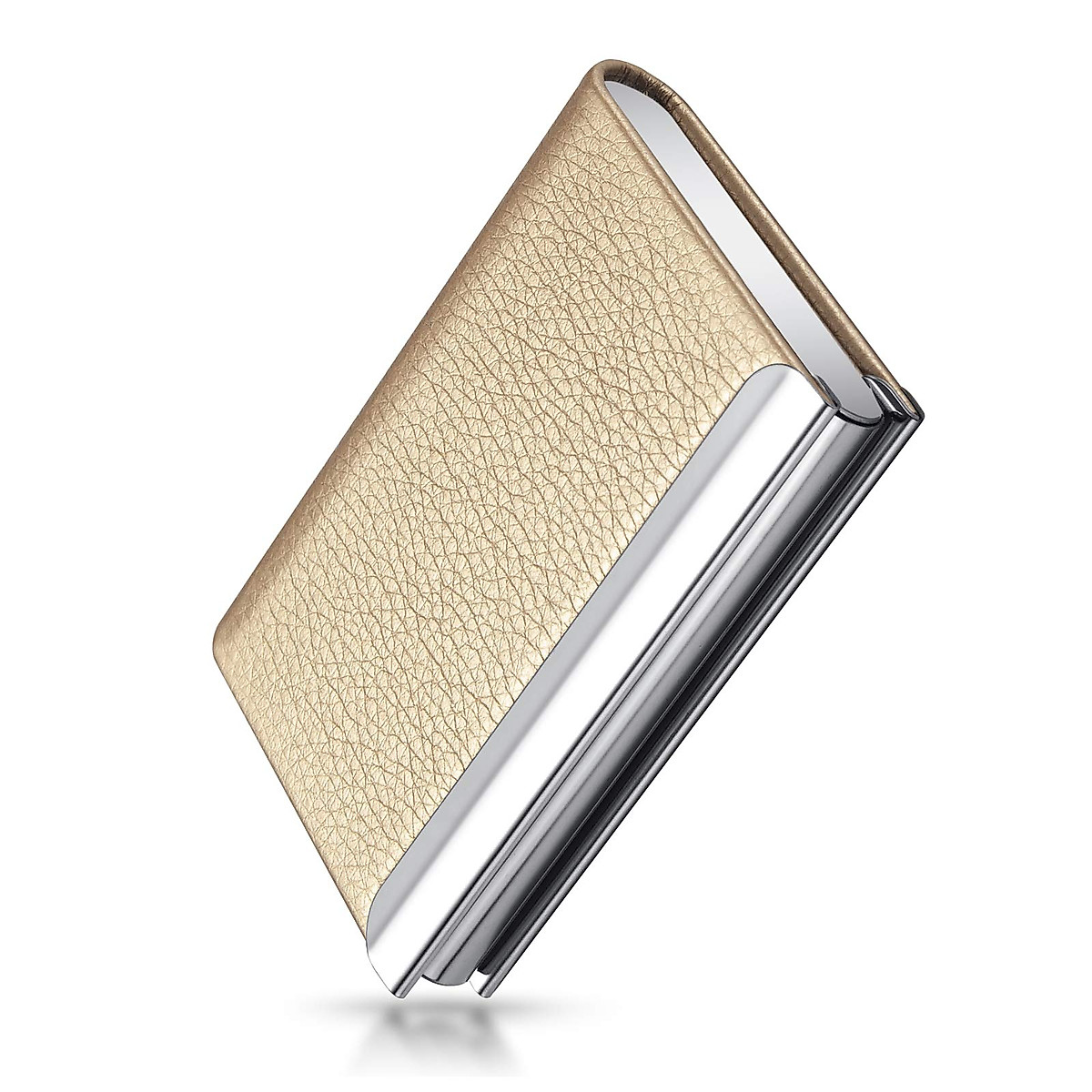 MOTYAWN Business Card Holder, Name Multi Cards Case, Pink Luxury PU Leather Credit Card ID Case - Protector Business Name Card Holder Slim Metal Wallet Pocket Holder Case for Women & Men