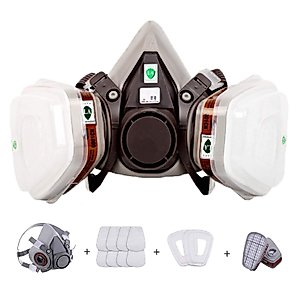 NC Reusable Face Cover Set for Painting Against Dust/Organic Vapors/Smells/Fumes/Sawdust/Asbestos Suitable for Painting,Staining,Car Spraying,Sanding &Cutting