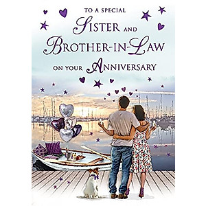 Sister and Brother-In-Law Anniversary card - Regal Publishing - To a Special Sister and Brother-In-Law on your anniversary- couple by the sea design