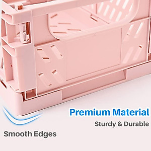 Kalevel Plastic Storage Bins Stacking Storage Containers Large Plastic Storage Baskets With Handles for Organizing Home Office Green