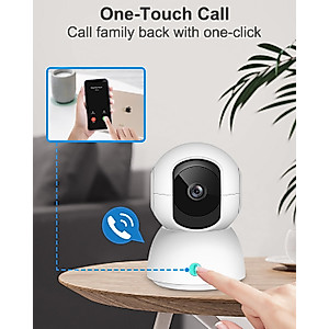 OFYOO 2K Security Camera Indoor(2pk), Baby Monitor Pet Camera with Phone App, 360-Degree WiFi Camera for Home Security, One-Touch Calls, Smart Motion Tracking, IR Night Vision, NO Installation