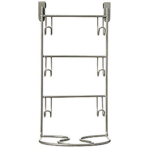 Spectrum Diversified myBella Over-The-Cabinet Station 4-Tier Styling, Flat Iron & Curling Wand Hooks with Blow Dryer Holder, Hair Tool Storage, Satin Nickel PC