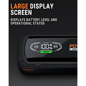 Powrun P-ONE PRO Jump Starter - 2500A Portable Jump Box for 8.5L Gas and 7.0L Diesel Engines, 12V Car Battery Pack With Carry Case