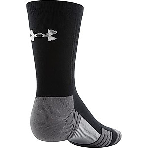 Under Armour Adult Team Crew Socks, 1-Pair , Black/Graphite/White , Large