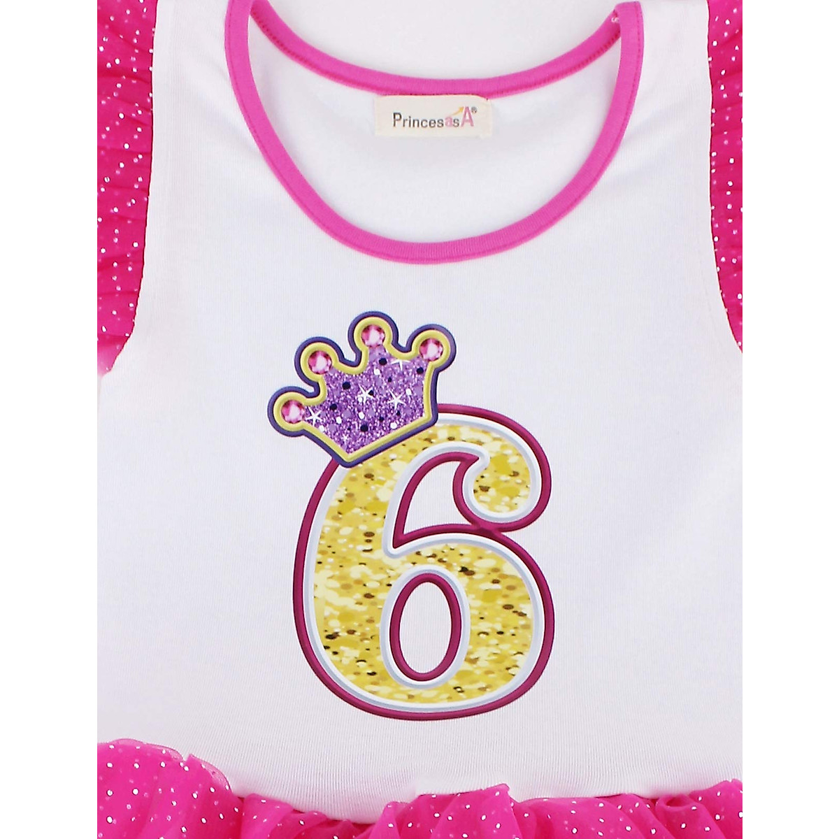 PrinceSasa Number 6#6 Summer Party Wedding Dress Kids Outfit Girls,6EDTA6,5-6 Years(Size 130)