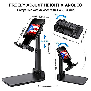 Puerto Rico Flag Foldable Desktop Cell Phone Holder Portable Adjustable Stand for Travel Desk Accessories