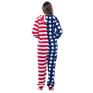 #followme 6424-RWB-M American Flag Adult Onesie/Pajamas