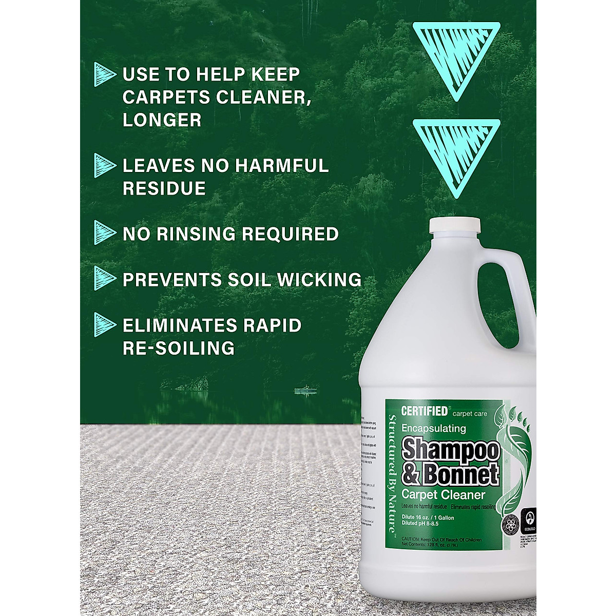 Nilodor Encapsulating Bonnet/Spin Shampoo Cleaner, 1 gallon (128SBN SHP)