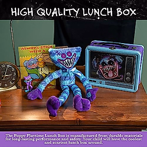 UCC DISTRIBUTING Poppy Playtime Huggy Wuggy & Friends PJ Pug-a-Piller Exclusive Lenticular Lunch Box Collectors Bundle - Includes 4 Exclusive Items –Plush, Figure, Mini Poster and Tin Lunch Box