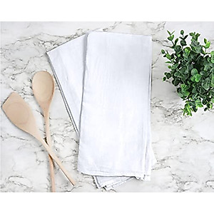 RUVANTI Flour Sack Towels 6 Pack 28"x28", Ring Spun 100% Cotton Flour Sack Dish Towels, Machine Washable, Absorbent Tea Towels - Flour Sack Kitchen Towels for Drying & Cleaning - White