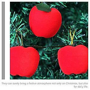 Artibetter Shatterproof Christmas Tree Baubles, Christmas Tree Pendant Foam Red Apple Decoration Christmas Apple Ornament Apple Shaped Hanging Xmas Tree Decor 60Pcs 2cm