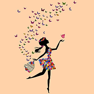 DEKOSH Girl Wall Decals for Baby Nursery | Peel & Stick Decorative Wall Art Sticker for Teen Girl Bedroom, Playroom Mural