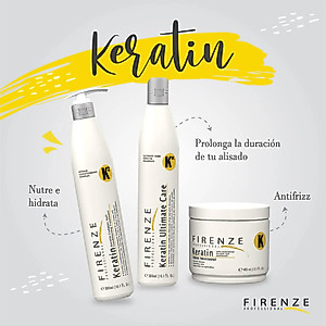 Firenze Professional Keratin Care Bundle - Keratin Complex Shampoo and Intense Conditioning Complex Pack, Includes Gift Bag