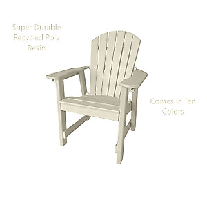 Phat Tommy Outdoor Dining Chair, Poly Furniture - Weather Proof, Recycled and Thick Poly Lumber Patio Chair, Composite Outdoor Furniture, White