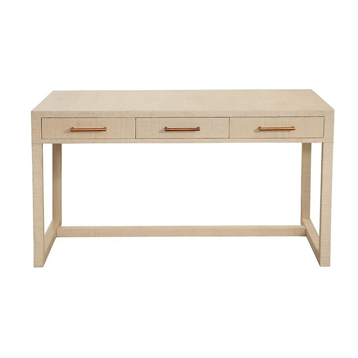 Bassett Mirror Company Magarao Desk in Beige Raffia Wrapped Wood