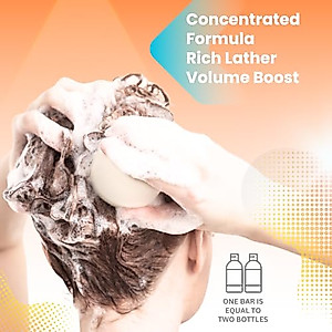 Spiraleaf Shampoo & Shave Bar, Sweet Orange & Lemongrass Essential Oils, Limited Ingredients, Concentrated Formula, USA Made (Orange Zest)