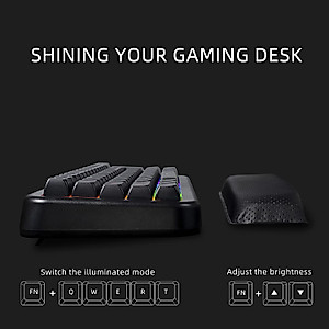 Wireless Gaming Keyboard, Rechargeable 2000mAh 2.4G LED Backlit Wireless Keyboard, Ergonomic Keyboard with Mechanical Sensory Keys, for PC PS4 Xbox One Mac, Teclado Gamer (Black)