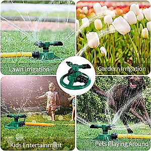 FCZMO Sprinklers for Yard, 360Rotating Lawn Sprinkler, Sprinklers for Yard Large Area, Lawn Sprinklers, Powerful and Even Watering for
