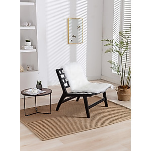 Living Room Accent Chair, Comfort Chair Armless Rubberwood Black White Modern Home Furniture 26.18" Lx28.35 Wx28.35 H