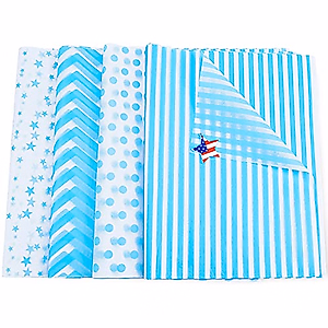 MR FIVE 120 Sheets Blue Tissue Paper Bulk,19.6"x 13.8",Blue Tissue Paper for Gift Bags,Baby Blue Tissue Paper for Crafts,Tissue Paper for Baby Shower Birthday Wedding Holiday