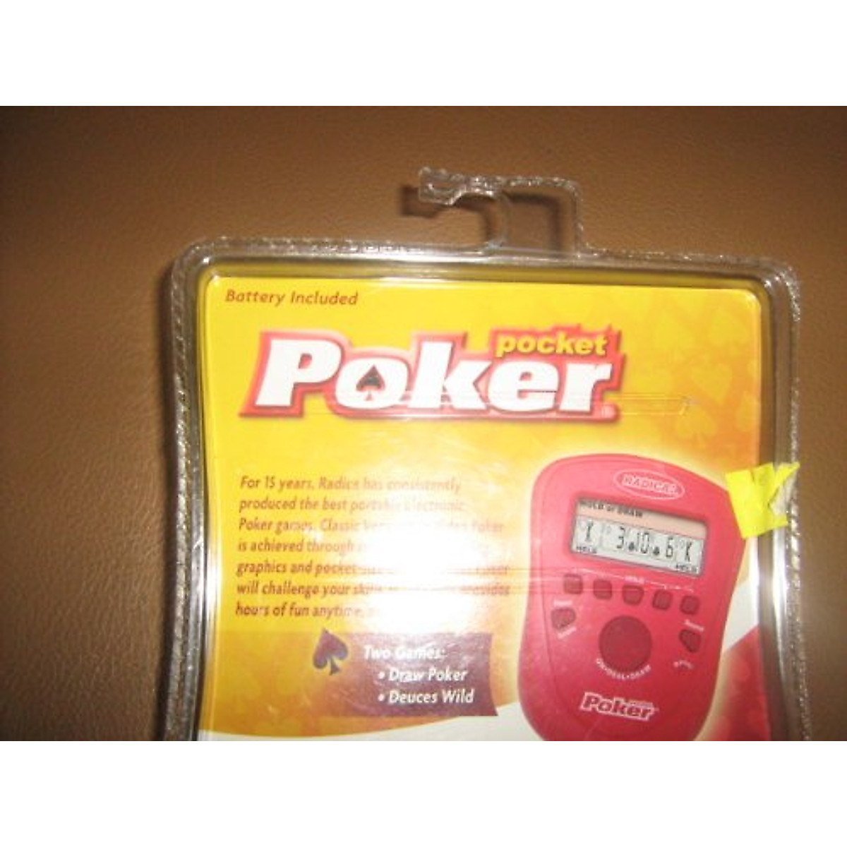 2006 Mattel, Inc. Radica Pocket Poker Draw Poker & Deuces Wild LCD Handheld #17008