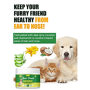 Pet Tear Stain Wipes - Dog Tear Stain Remover, Dog Eye Wipes, Gentle Formula for Cats & Dogs, Fast Care for Clean Fur (Large Size 120ct)
