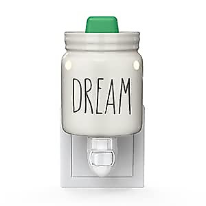 STAR MOON Mason Jar Candle Warmer for Rae Dunn Inspired Decor Wax Warmer for Scented Wax Plug in Wax Warmer with One More Bulb Home Decor Wall Decor White (Dream)