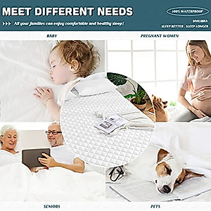 Queen Mattress Cover Waterproof, Deep Pocket Mattress Pad Protector Fits to 6''-21'', Breathable Hollow Cotton Filling Quilted Mattress Protector for Queen Size