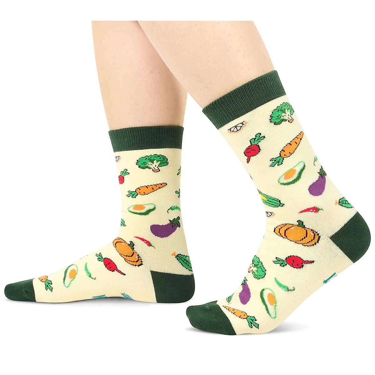 HAPPYPOP Funny Vegan Gifts Ideas for Women Vegetarian Gifts Men, Vegan Socks Vegetable Socks For Her