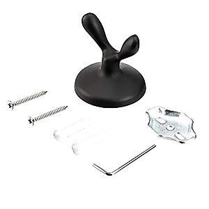 Amazon Basics AB-BR835-FB Robe Hook-Standard, 1-Piece, 2.53 Inch, Flat Black