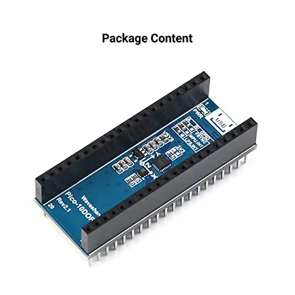 Waveshare 10-DOF IMU Sensor Module for Raspberry Pi Pico Incorporates 9-Axis Motion Sensor ICM20948 and Baroceptor LPS22HB