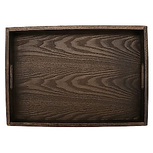 G.E.T. WD-19-ASH Taproot Ash Wood Serving Tray/Ottoman Tray with Handle, 19.75" x 14.75"
