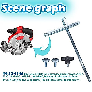 49-22-4146 Rip Fence for Milwaukee 6405-6, 6390-20, 6390-21, 6394-21, and 6460 Circular Saws
