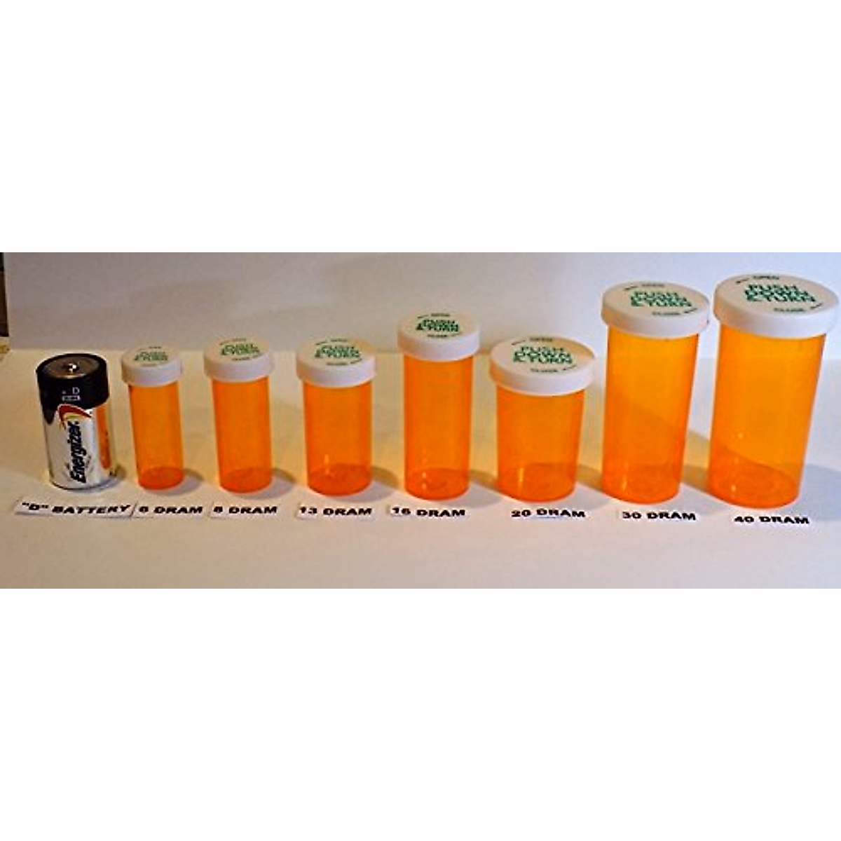 Plastic Prescription Vials/Bottles 100 Pack w/Caps Smallest 6 Dram Size-New