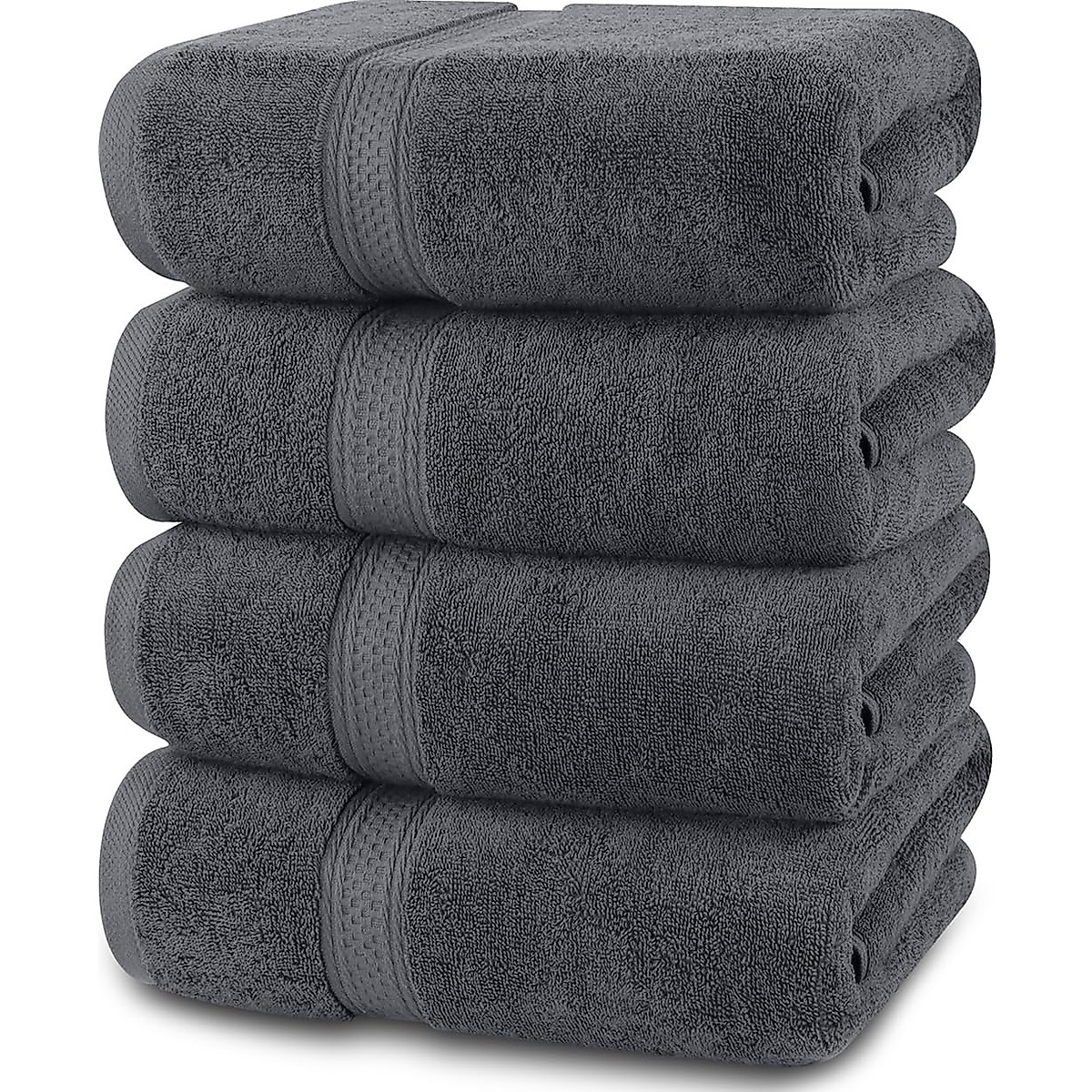 Utopia Towels 4 Pack Premium Bath Towels Set, (27 x 54 Inches) 100% Ring Spun Cotton 600GSM, Lightweight and Highly Absorbent Quick Drying Towels, Perfect for Daily Use (Grey)