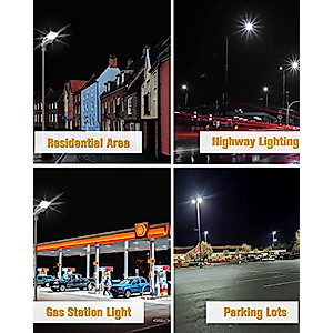 LED Parking Lot Light 150W Adjustable w/ Photocell Slip Fitter 21000lm 5000K Commercial Shoebox Pole Lighting Dusk to Dawn Light Outdoor Flood Security Lamp for Street Area Stadium Roadway, DLC Listed