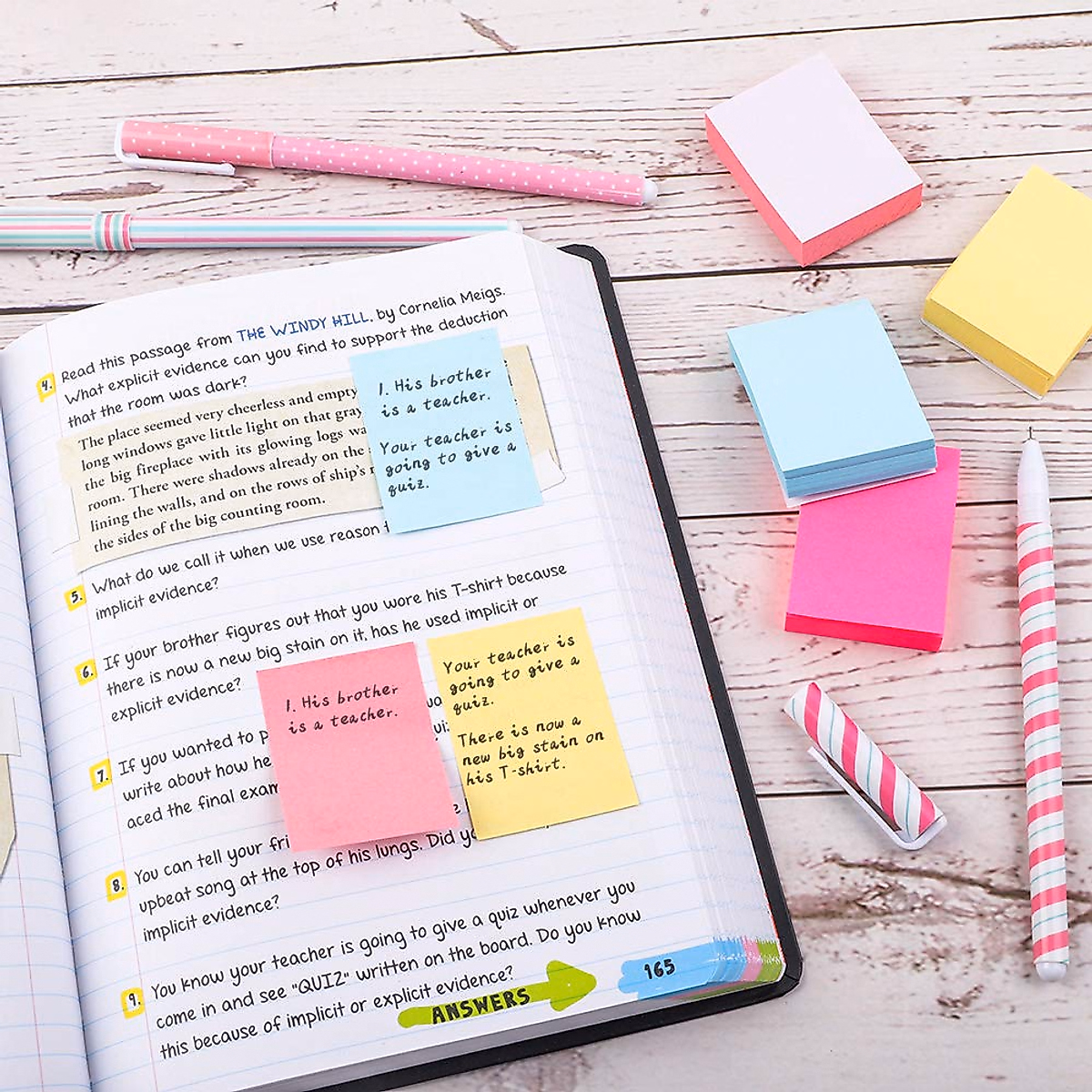 Cocoboo 20 Pack Sticky Notes, 2 x 1.5 Inches, 100 Sheets of Each, Memo Pads, 10 Bright Colors Sticky Pads, for Home Office School Supplies