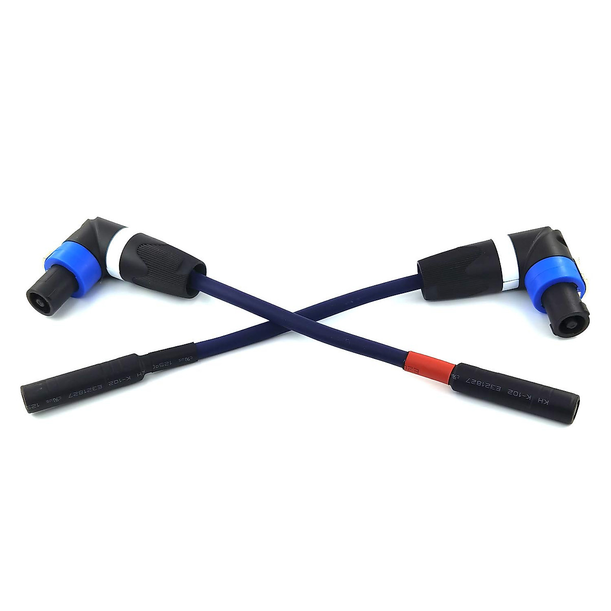 WJSTN-19 1/4 TS Female to Right Angle Speakon Speaker Audio Cable Right Angle Speakon To6.35 mm（Female） Mono Jack Adapter，1/4" to Twist Lock Right Angle Speak-on Cord -2 Pack (6IN)