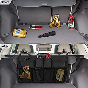 Car Trunk Organizer and Storage, Backseat Hanging Organizer, Super Capacity, Durable, Trunk Organizer for SUV, Van (Black)