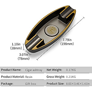 CIGARWONG Cigar Ashtray with 2 Cigar Holder Portable Travel Ashtray Unique for Outdoors Indoors