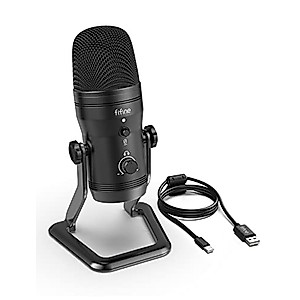 FIFINE USB Studio Recording Microphone Computer Podcast Mic for PC, PS4, Mac with Mute Button & Monitor Headphone Jack, Four Pickup Patterns for Vocals YouTube Streaming Gaming ASMR Zoom-Class (K690)