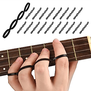 IMPRESA 20 Pack Finger Exerciser for All Instruments - Dexterity Improvement Grip Strength Trainer - Guitar Exerciser to Increase Transition Speed - Adjustable Tension Finger Stretcher