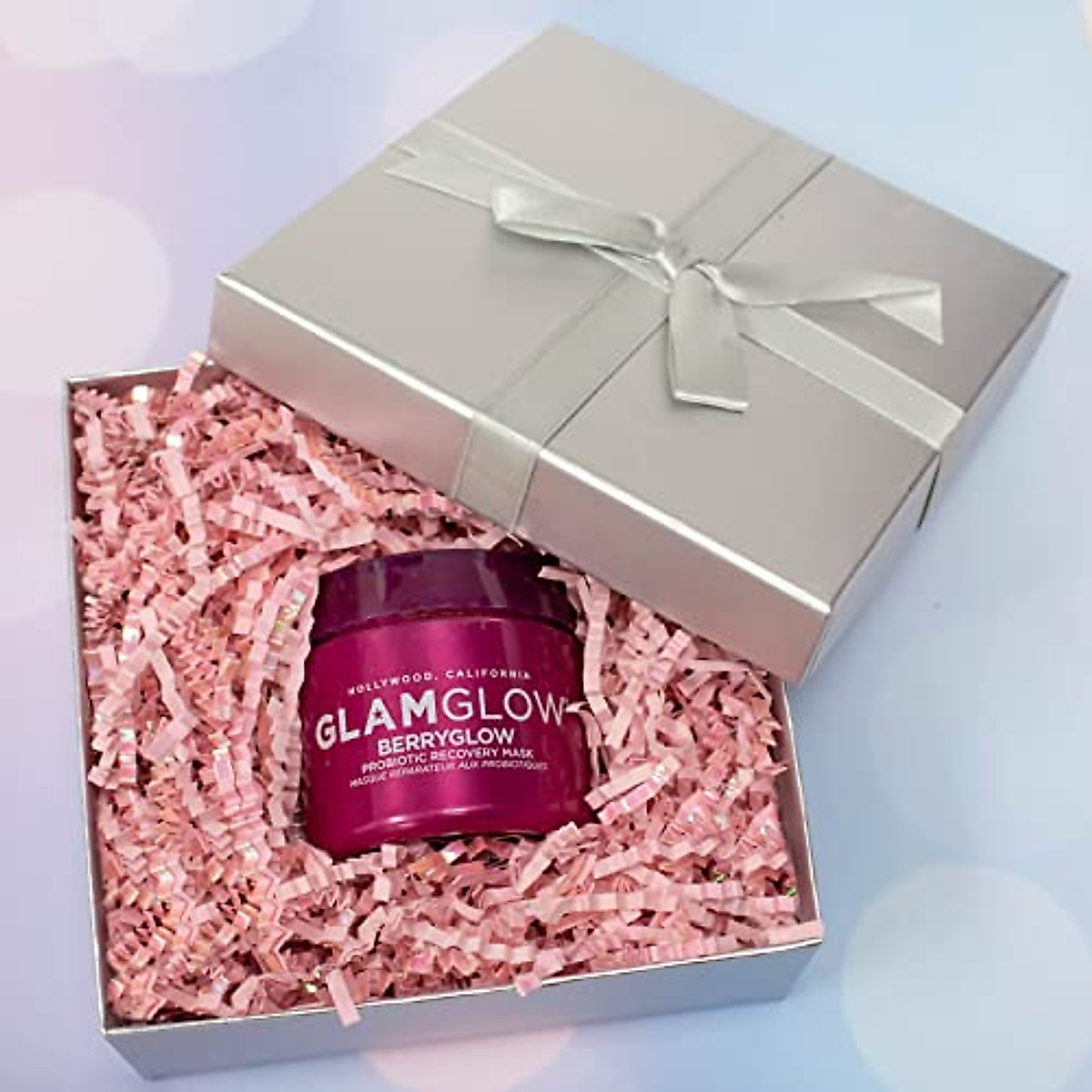 MagicWater Supply Crinkle Cut Paper Shred Filler (4 oz) for Gift Wrapping & Basket Filling - Diamond Light Pink