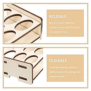 SEWACC Wooden Paint Rack Paint Rack Organizer with 18 Holes Diy Art Tools Storage Stand Pigment Bottle Storage Rack Craft Paint Holder Cabinet Organizer for Painting