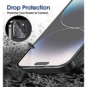 amFilm Screen Protector OneTouch Compatible for iPhone 14 Pro Max (6.7") 2022 with Camera Lens Protector, Easiest Installation, Dynamic Island Compatible, Bubble Free, Tempered Glass, 2+2 Pack