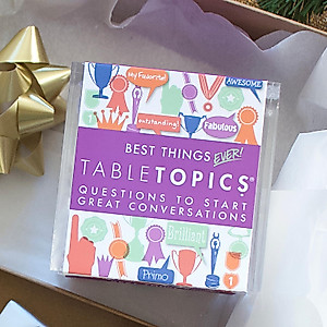TableTopics Best Things Ever - 135 Fun Conversation Cards, Use as Ice Breakers, Get to Know More About People Close to You, Share Your Favorites