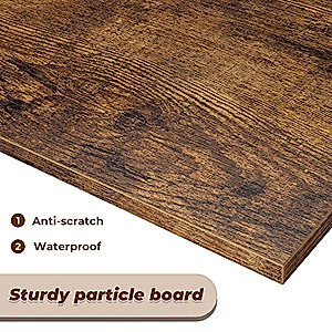 SUPERJARE TV Stand for 55 Inch TV, Entertainment Center with Adjustable Shelf, 2 Cabinets, TV Console Table, Media Console, Solid Wood Feet, Cord Holes, for Living Room, Bedroom, Rustic Brown